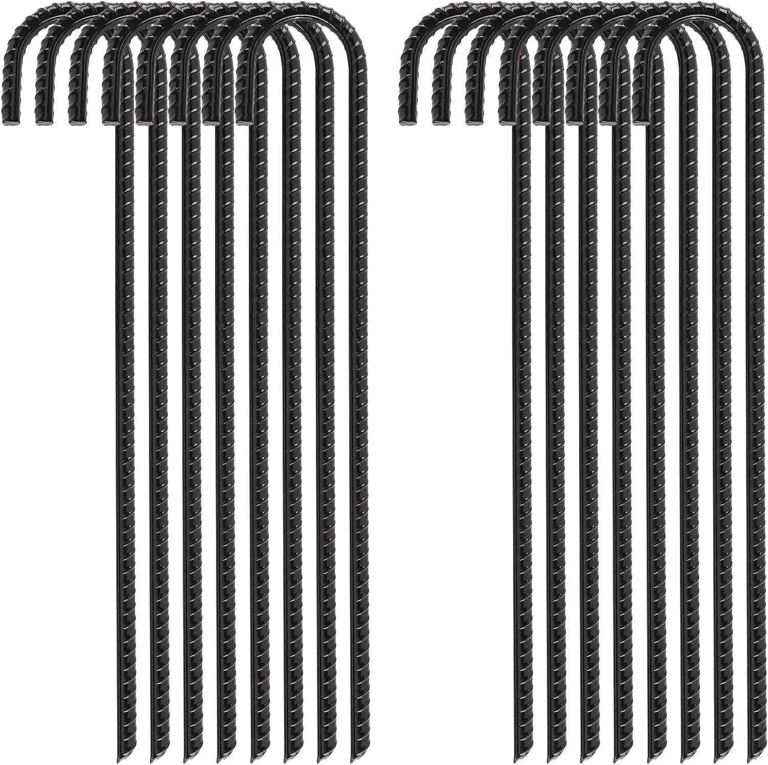 AGPTEK Ground Stakes, 6 Packs Heavy Duty J Hook Rebar Stakes ...