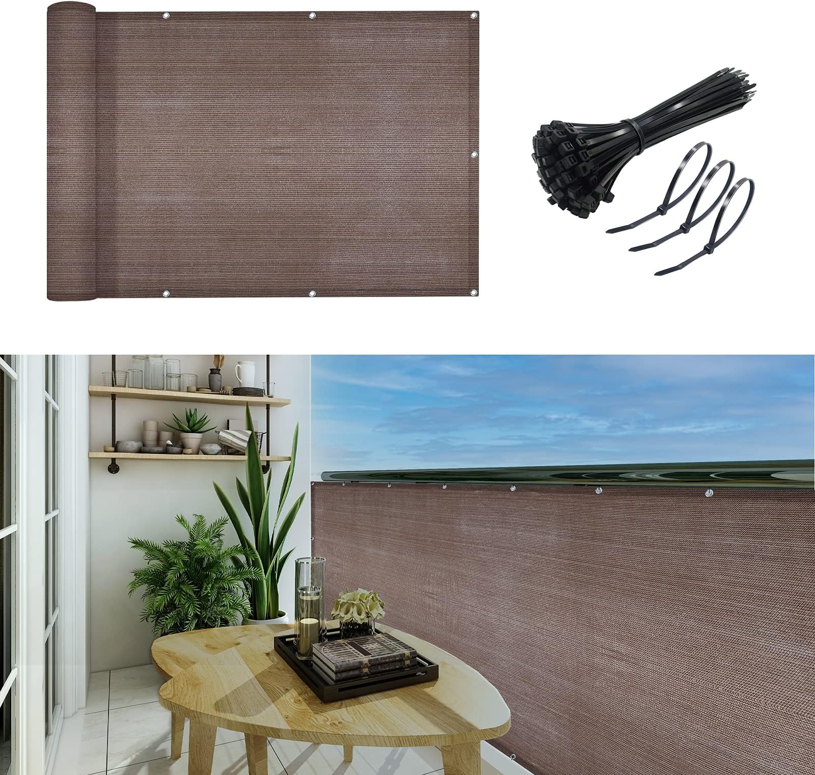 Amazon.com: GardenLux 3'x20'Balcony Privacy Screen Cover Fence Cover UV ...