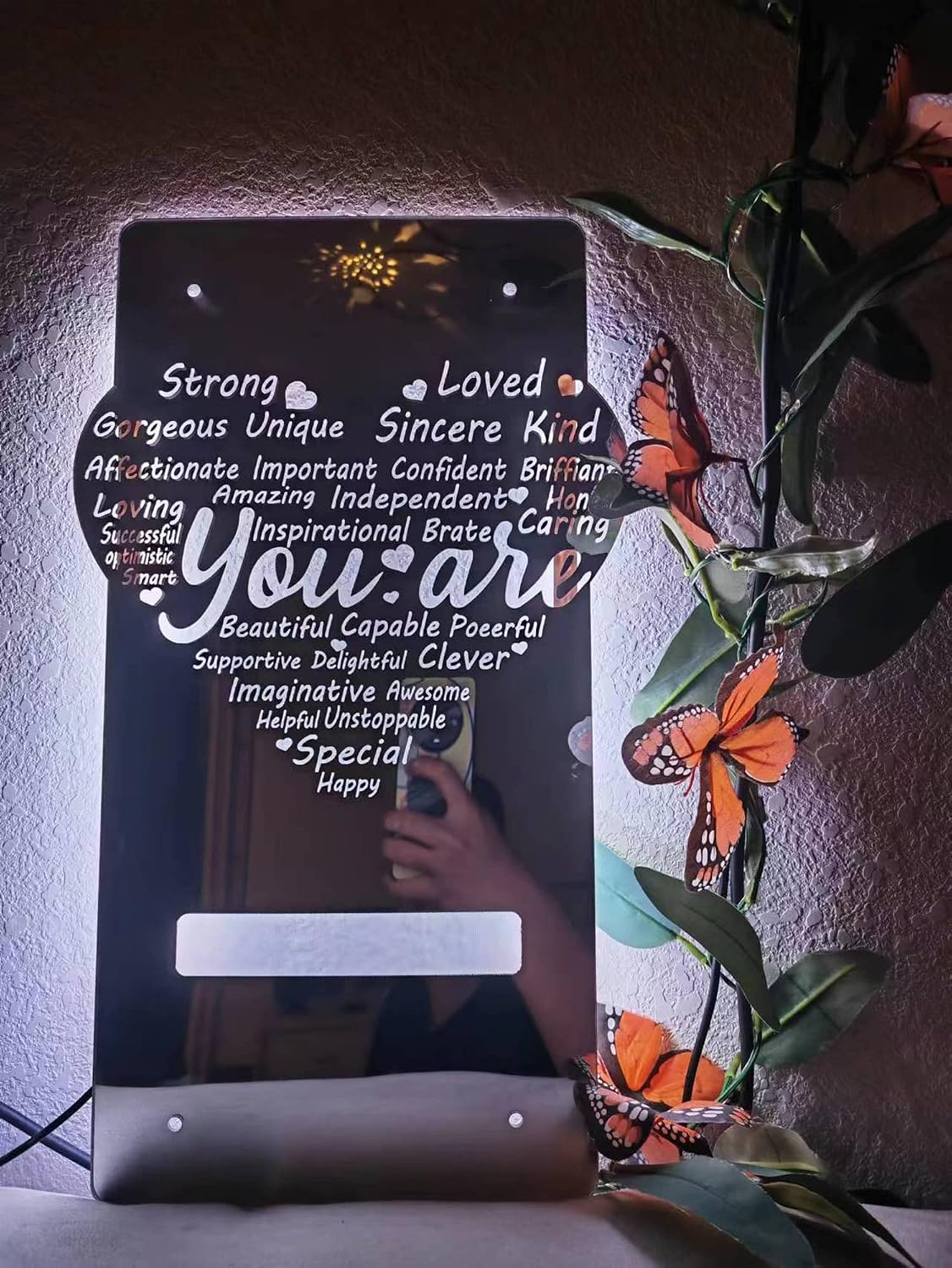 Amazon.com : Personalized Affirmations Mirror (USB powered -Remote ...