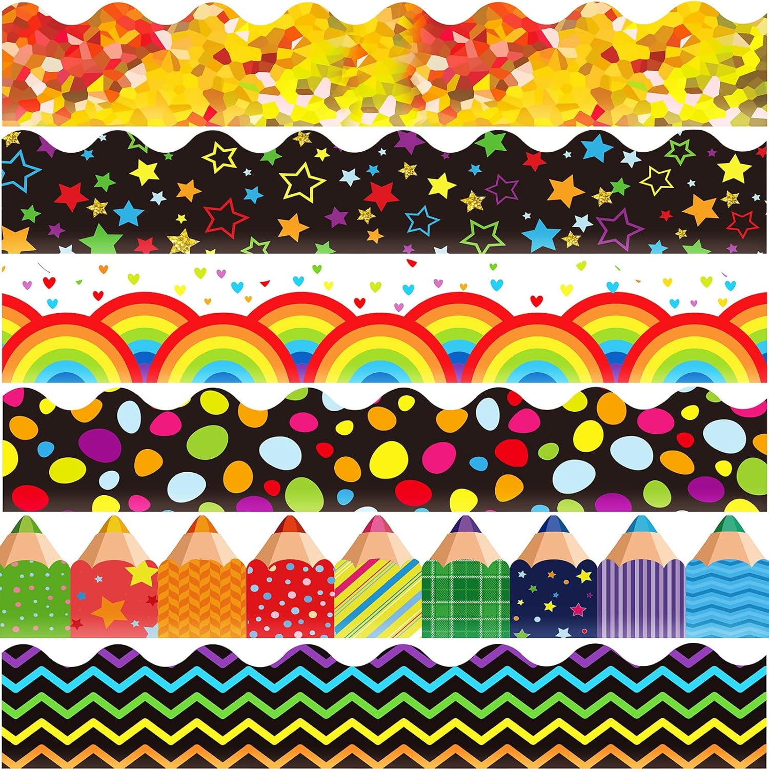 Amazon.com: Geyee 84 Pieces 83 Feet Classroom Bulletin Board Borders ...