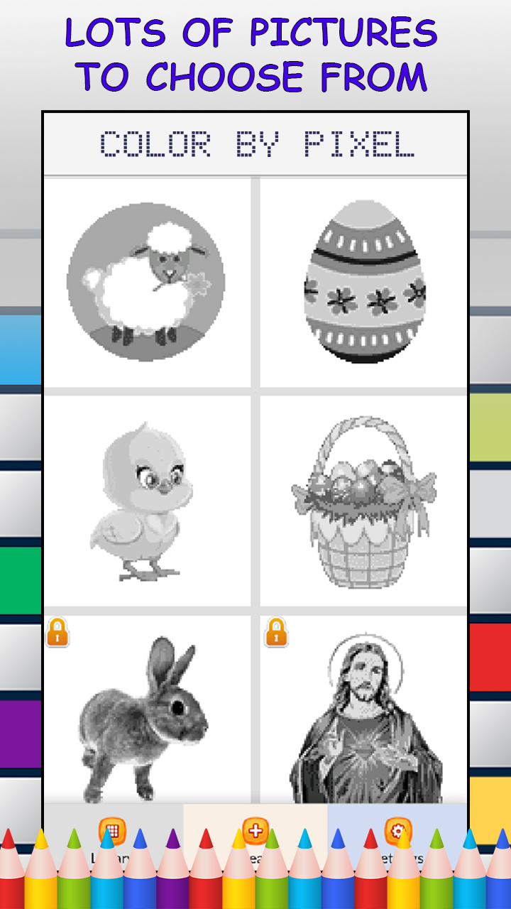 Easter Pixel Art Color by Number Game - FREE No Ads Pixel Art Puzzle ...