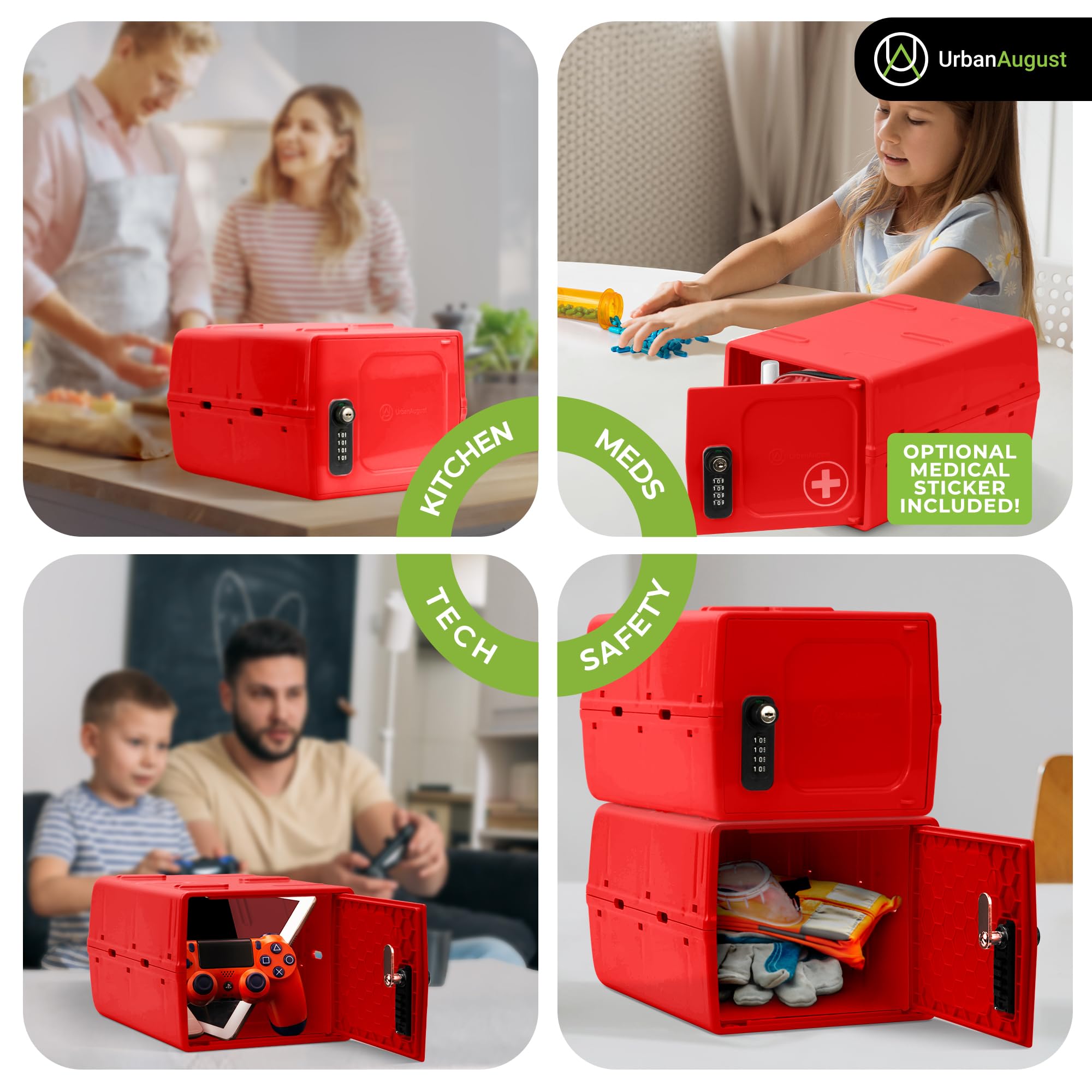 Snapklik.com : Urban August Dual Combination & Keyed Lockbox - Lockable ...