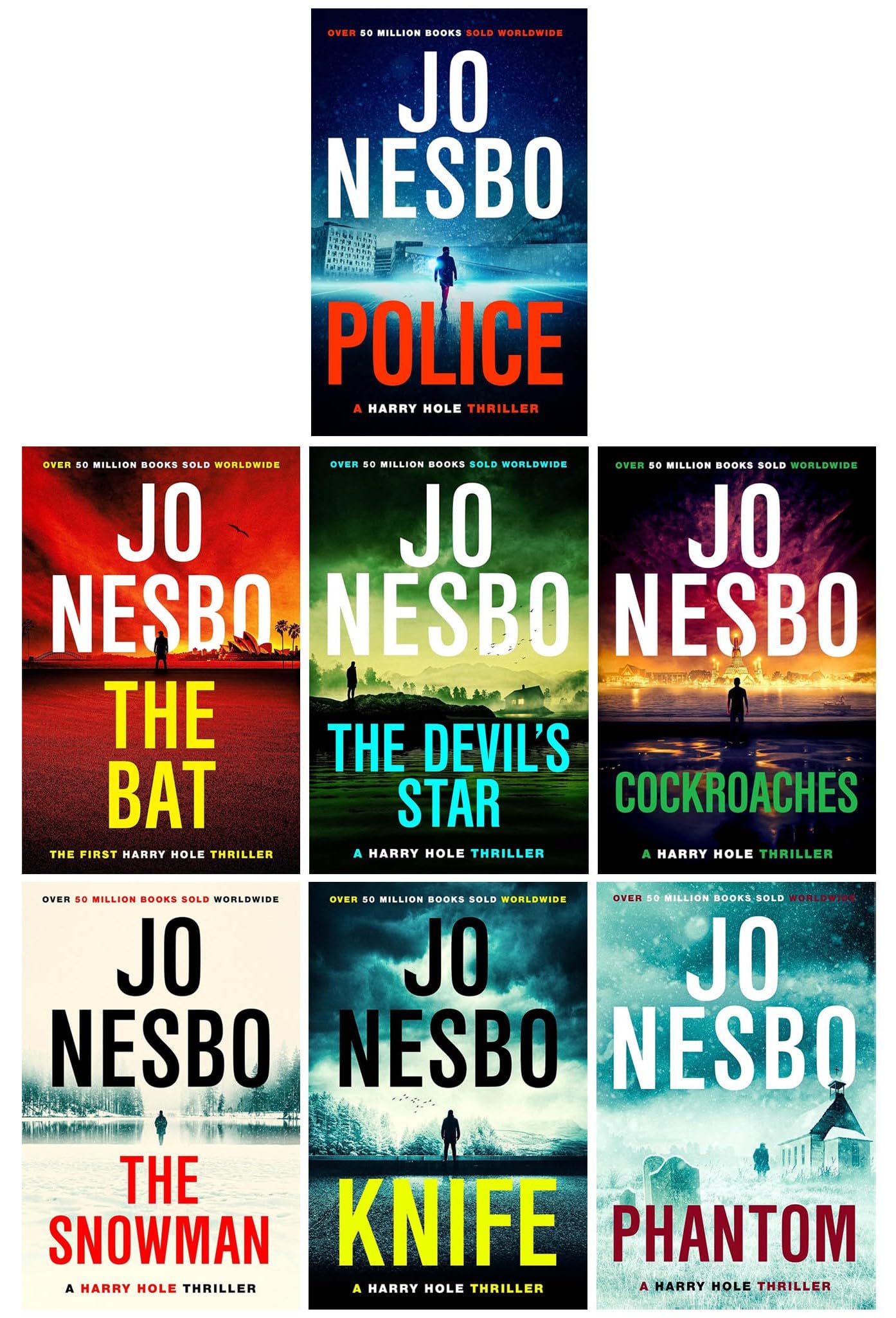 Harry Hole Series 7 Books Collection Set (The Bat, Cockroaches, The ...