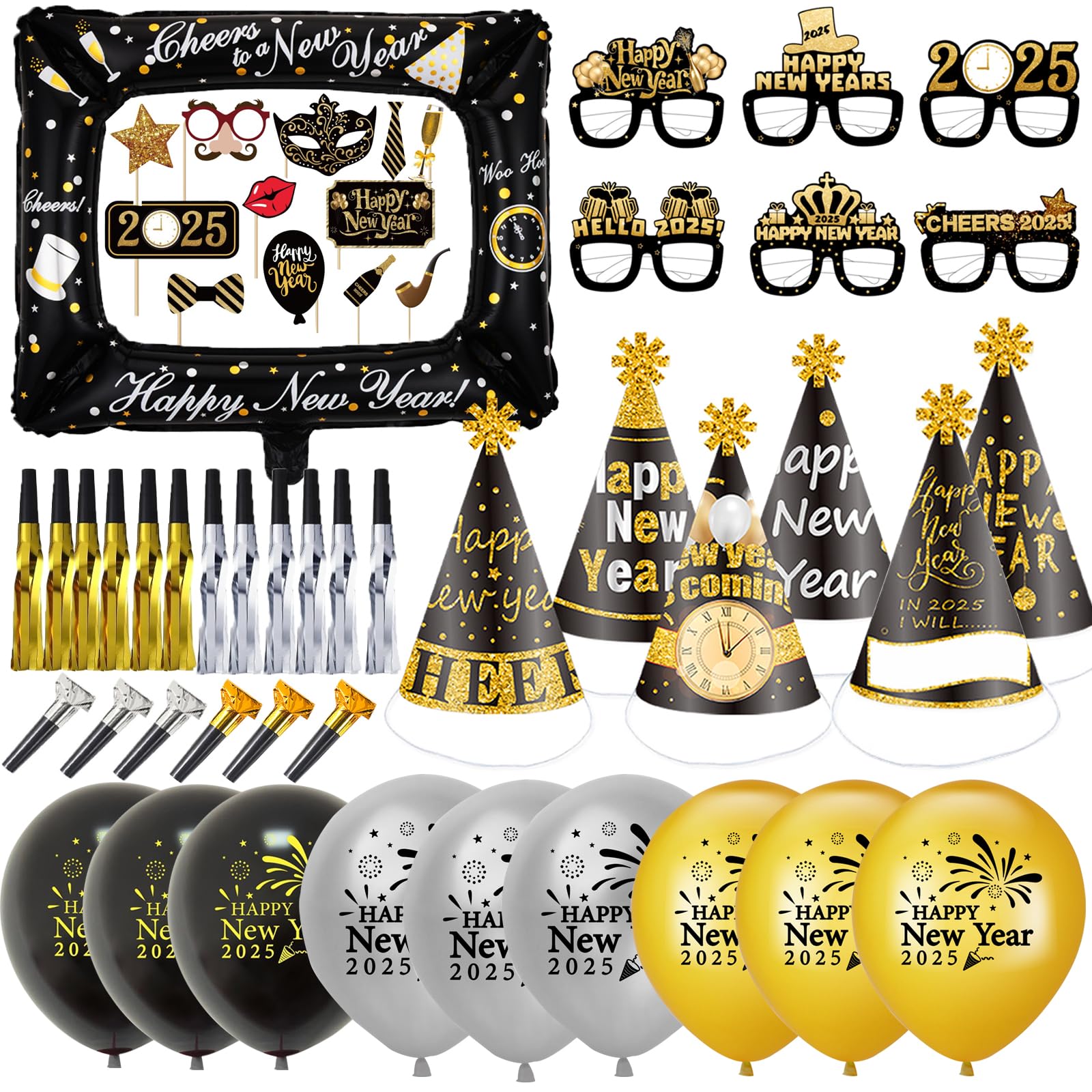 New Years Eve Decorations 2025 Party Accessories, Happy New Year Party ...