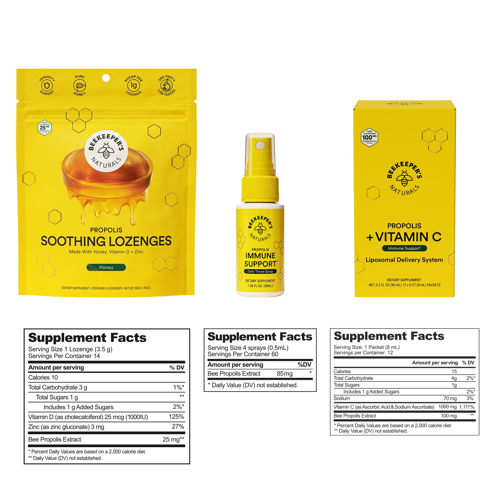Snapklik.com : Immune Support Kit Propolis Throat Spray - Honey Cough ...