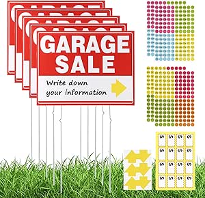 Amazon.com : Garage Sale Signs, 5 Pack Estate Sale Signs Double-Sided ...