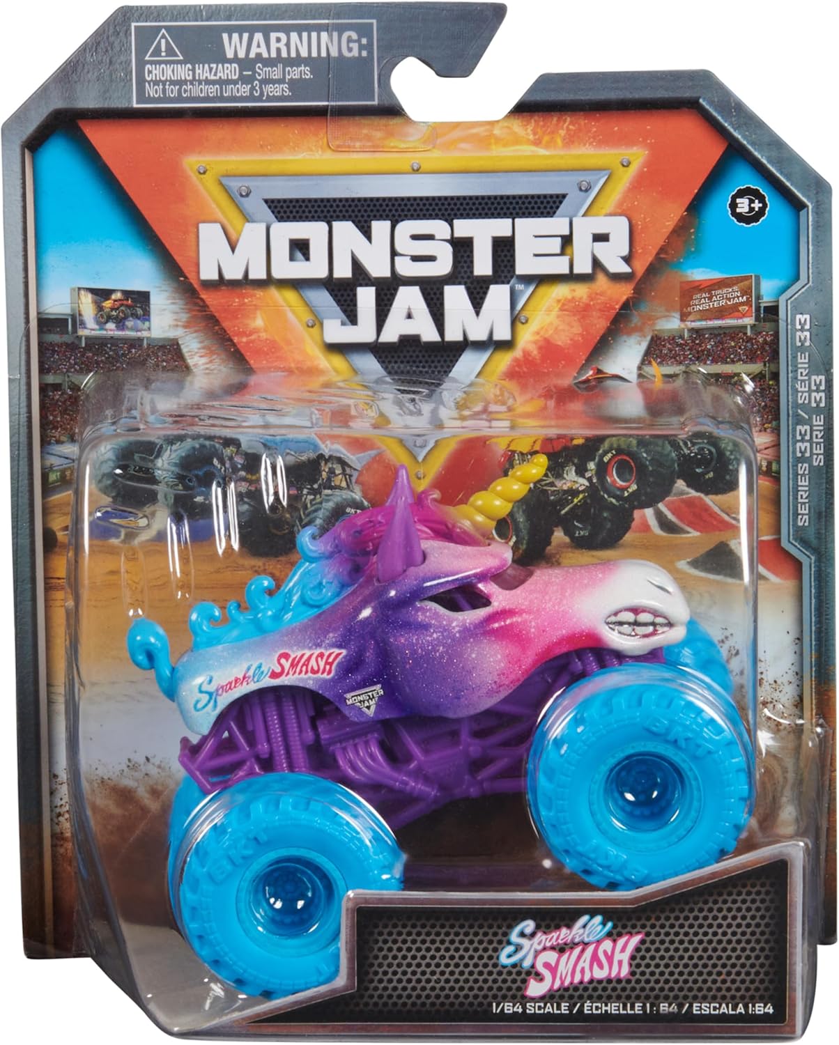 Amazon.com: Monster Jam, Official Sparkle Smash Monster Truck, Die-Cast ...