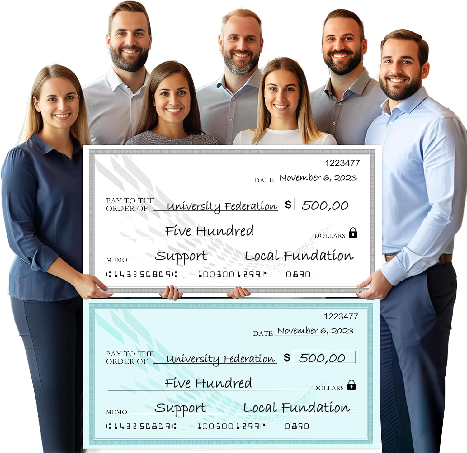 Amazon.com: 2 Pcs Big Checks for Presentations 30" x 16"- Giant Blank ...