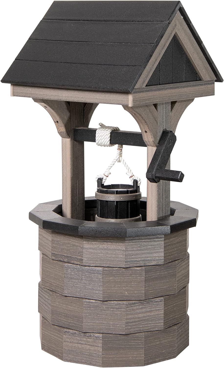 Amazon.com : Amish-Made 39" Coastal Gray Poly Outdoor Wishing Well with ...