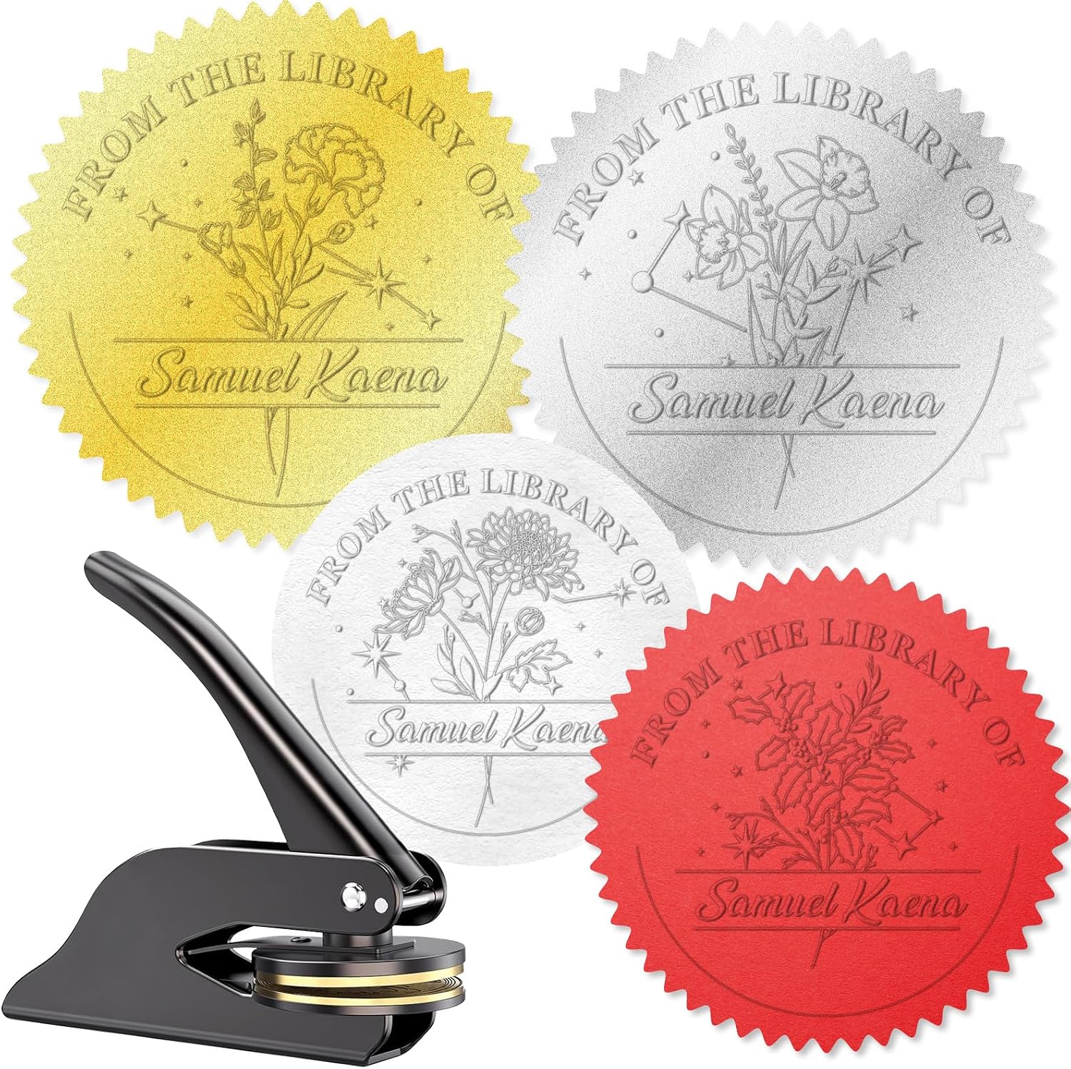 Amazon.com : Book Embosser Personalized, Custom Book Embosser Stamp ...