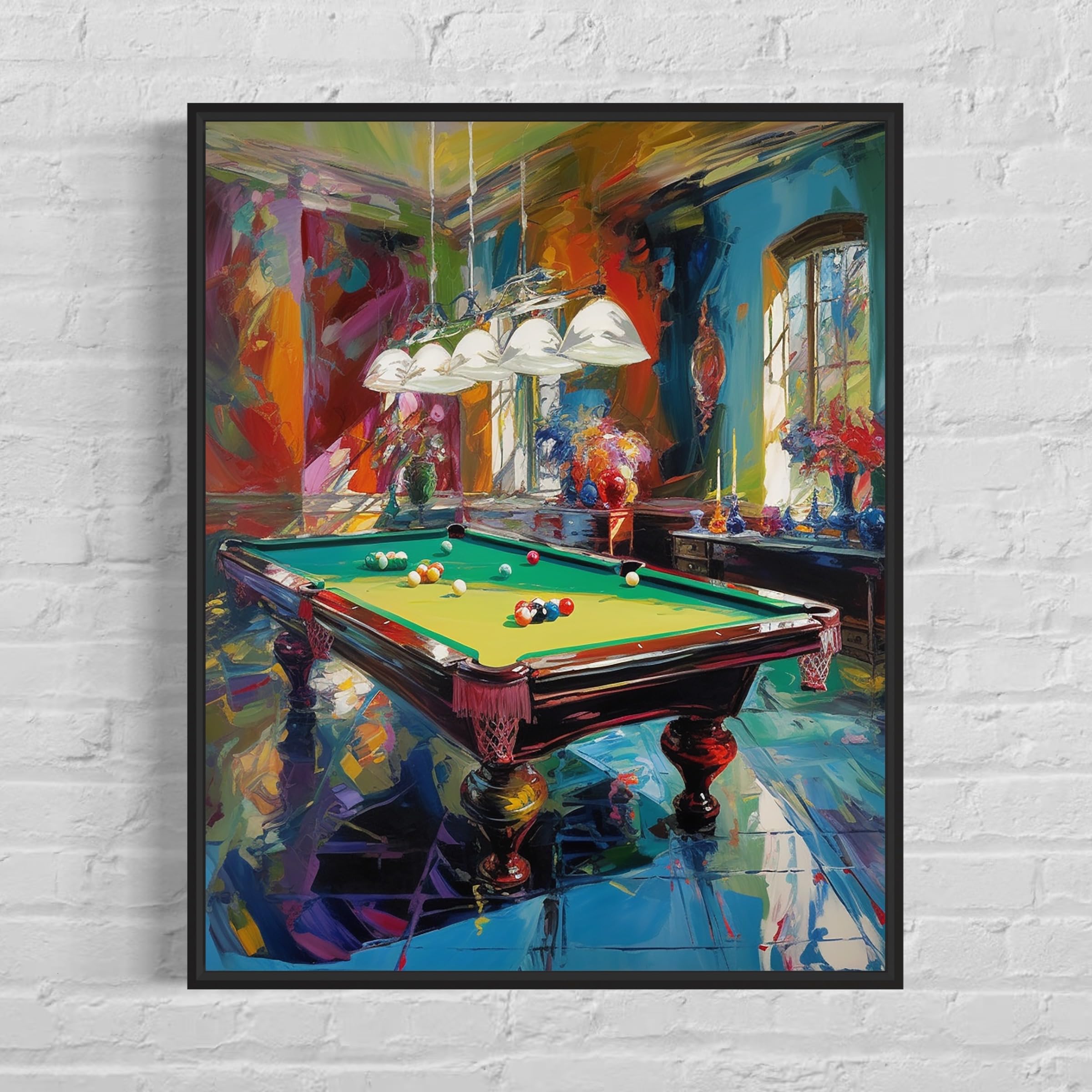 Amazon.com: Pool Room Art Print Poster, Wall Art Painting Decor. Paint ...