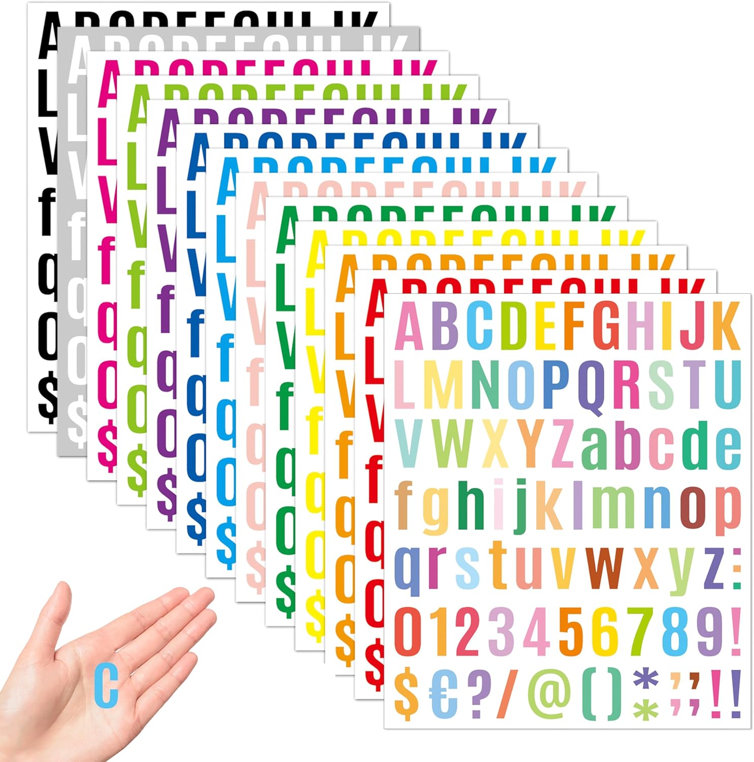 Amazon.com: AVERZELLA 1 Inch Small Letter Stickers Colorful - 26 Sheets ...