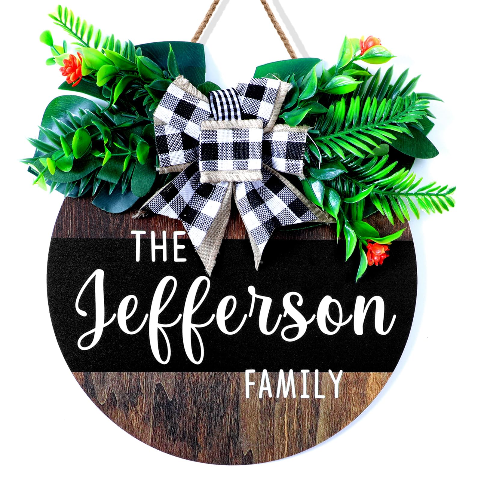 Amazon.com: Personalized Welcome Sign for Front Door, Custom Family ...