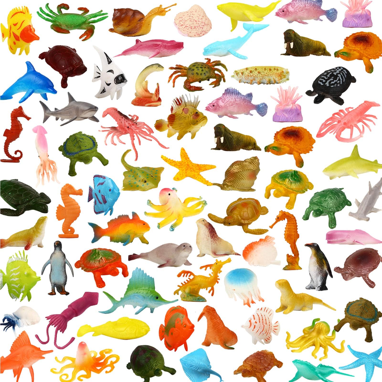Amazon.com: Fun Express Plastic Sea Creatures, Bulk 90 Pack - Includes ...