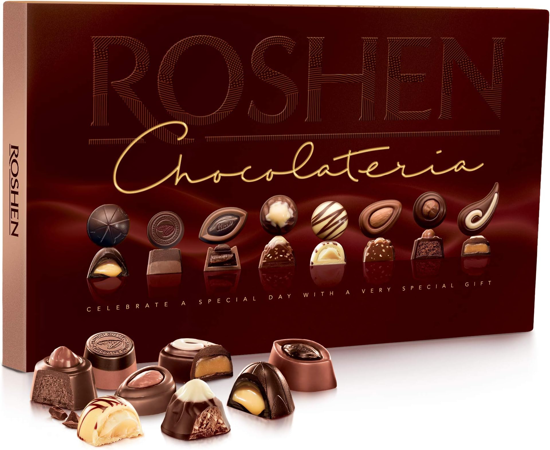 Amazon.com: Roshen Assortment "Chocolateria" Candy Gift Box (194gr/6 ...