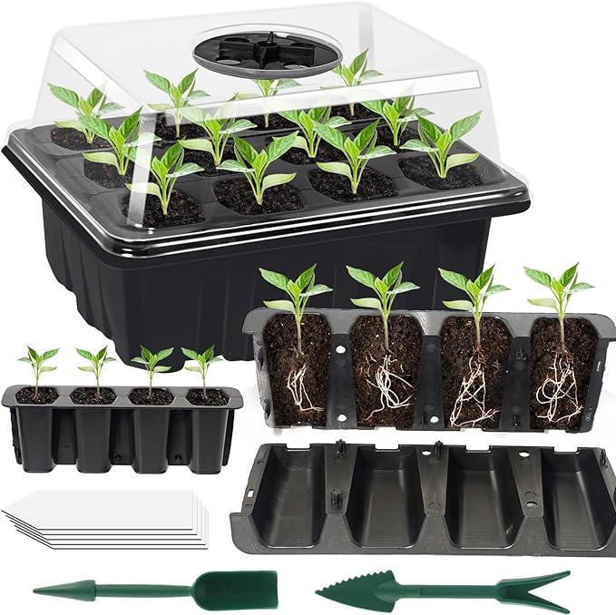 Amazon.com : Reusable Seed Starting Trays, Removable Seed Starter Kit ...