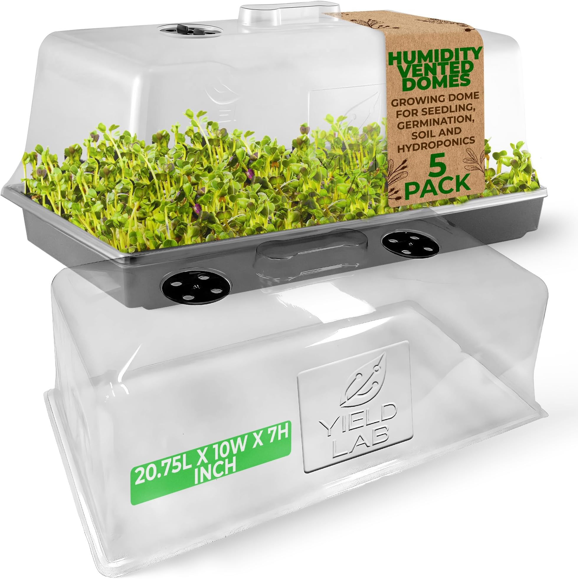 Amazon.com : 20 Packs 7'' Tall Humidity Vented Domes 1020 Flat Trays ...