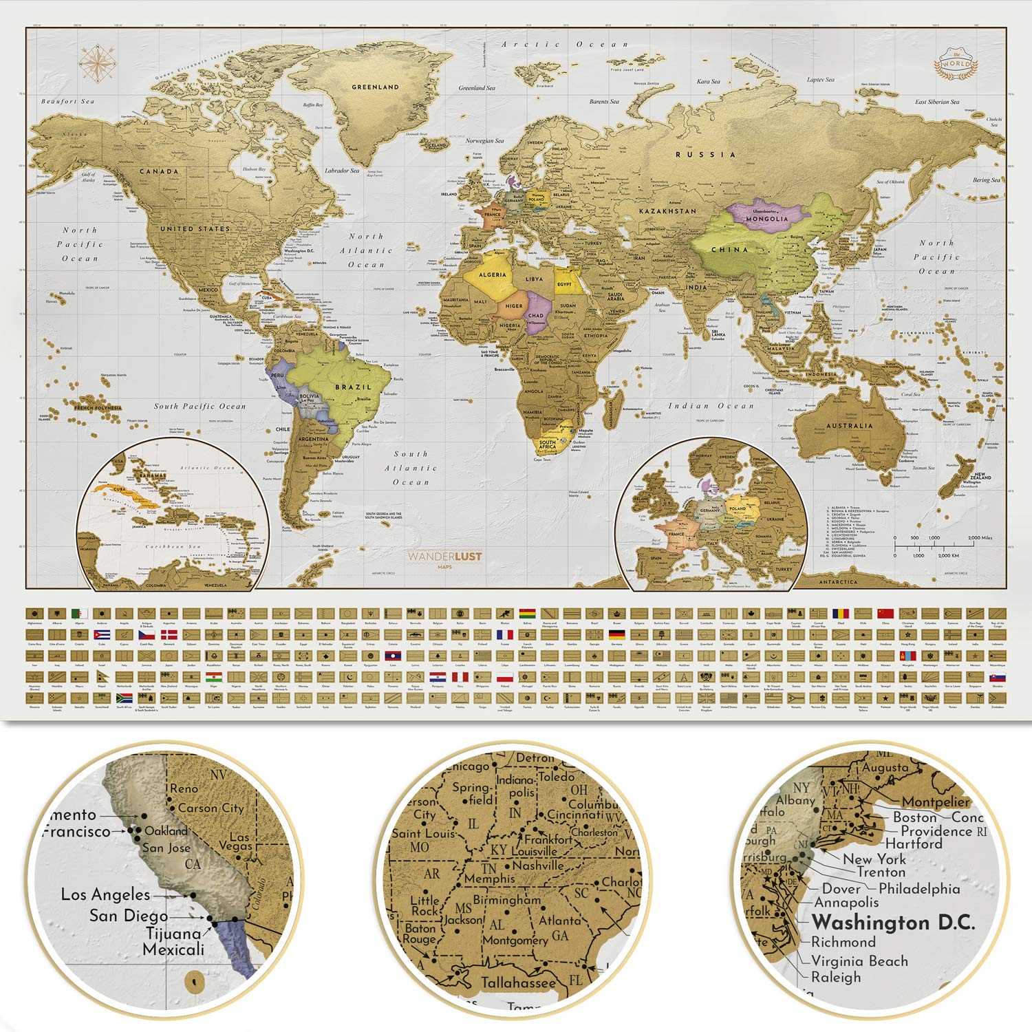 XL Scratch Off Map of The World - Deluxe Extra Large Scratch-Off ...