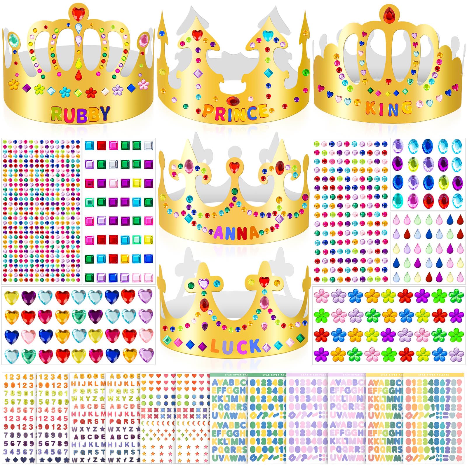 Snapklik.com : Gold Paper Crowns, 35pcs Diy Birthday King Crowns Craft ...