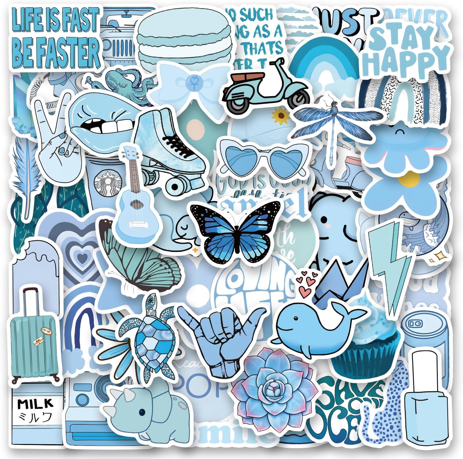 Amazon.com: 61pcs Black and White Simple Aesthetic VSCO Stickers for ...