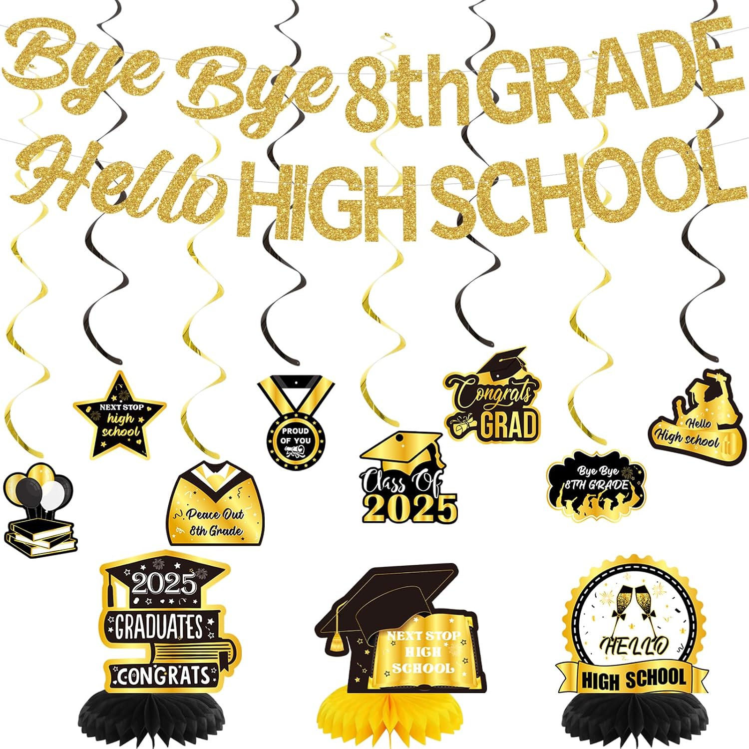 Amazon.com: 8TH Grade Graduation Decorations 2025 Bye Bye 8th Grade ...