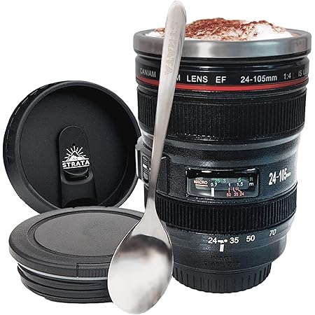 Amazon.com: DEEXITO Camera Lens Coffee Mugs,Stainless Steel Lens Cups ...
