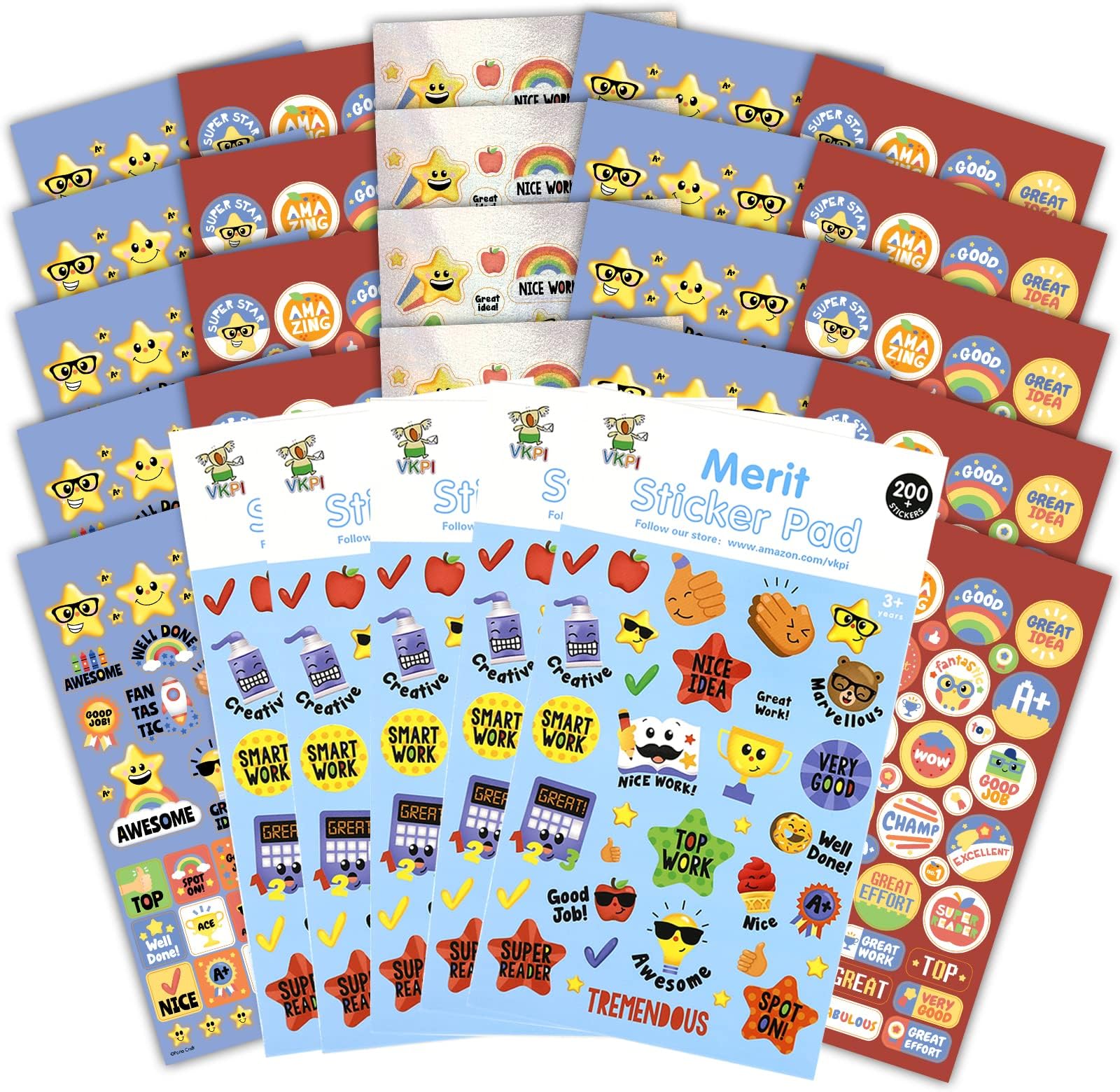Amazon.com : 2000 Pieces Motivational Stickers, Animal Reward Stickers ...