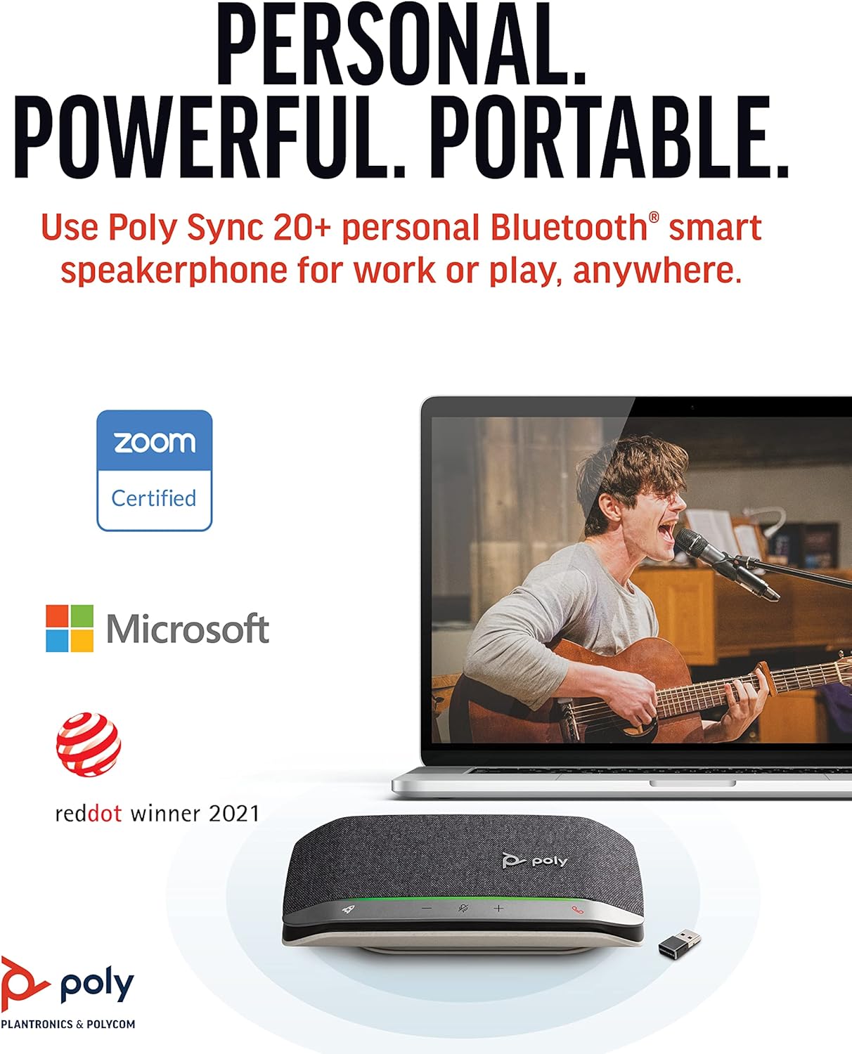 Buy Poly (Plantronics + Polycom) Sync 20+ Bluetooth Speakerphone ...