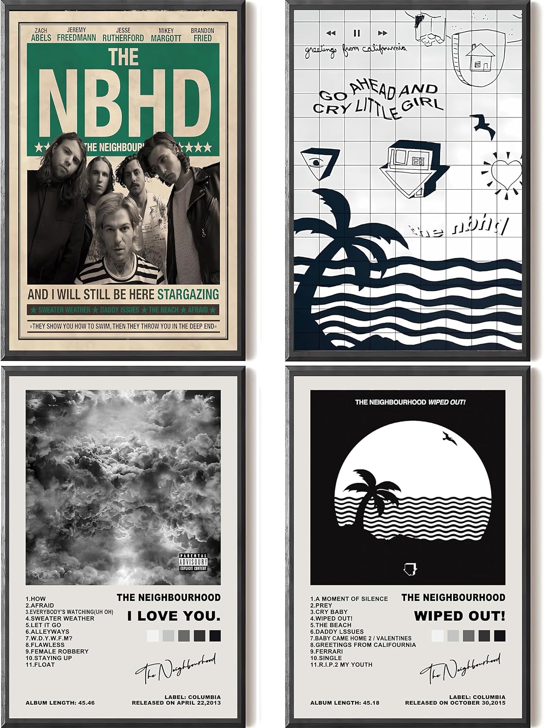 Amazon.com: DEVENALSA A Set of 4 The Neighbourhood Poster Album Cover ...