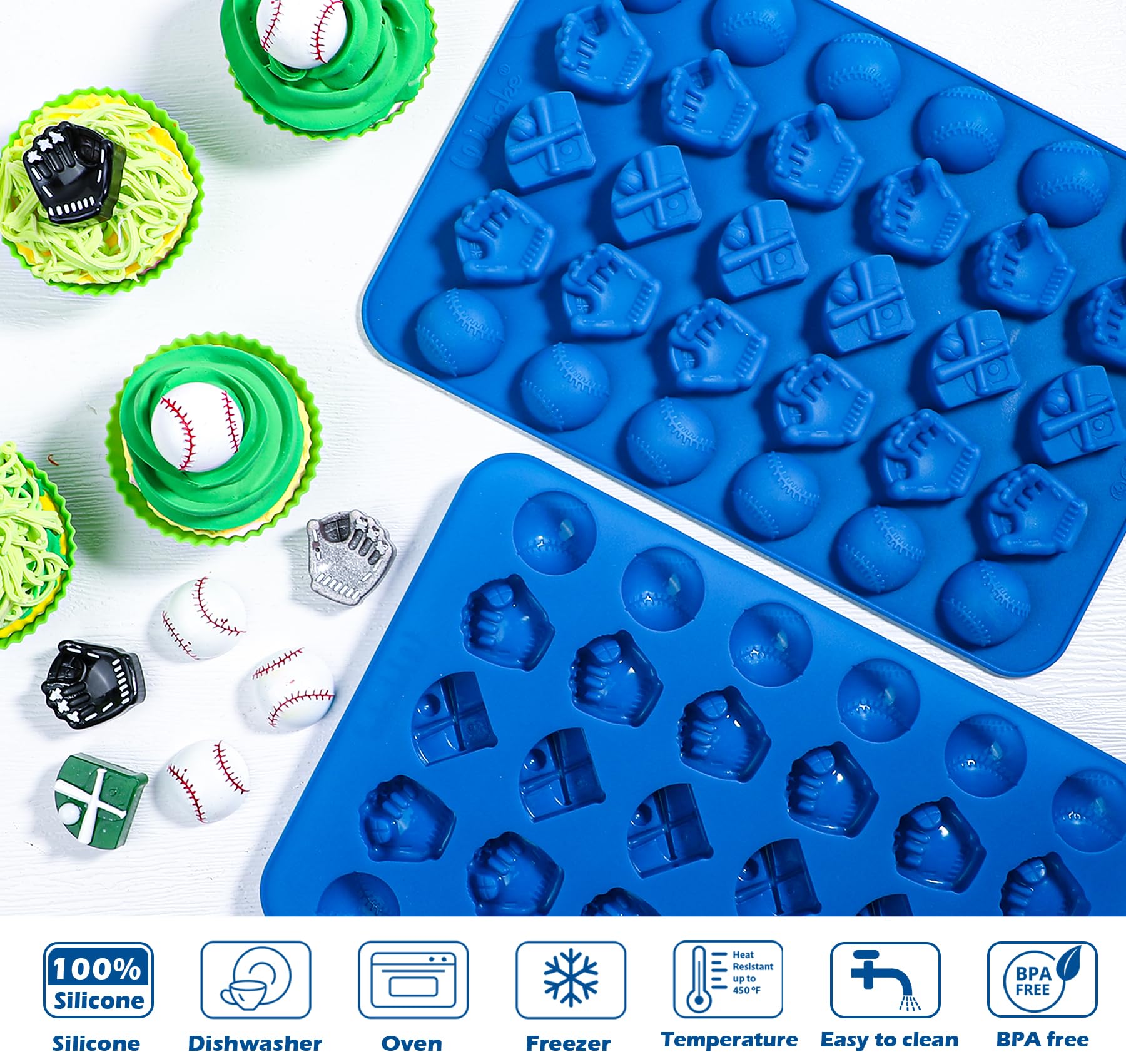 Snapklik.com : Webake Baseball Chocolate Mold Silicone Baseball Mold ...