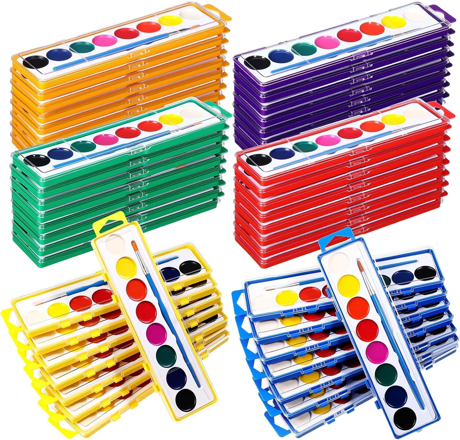 Amazon.com: 144 Pcs Watercolor Paint Set for Kids Bulk Mini Paint Set ...