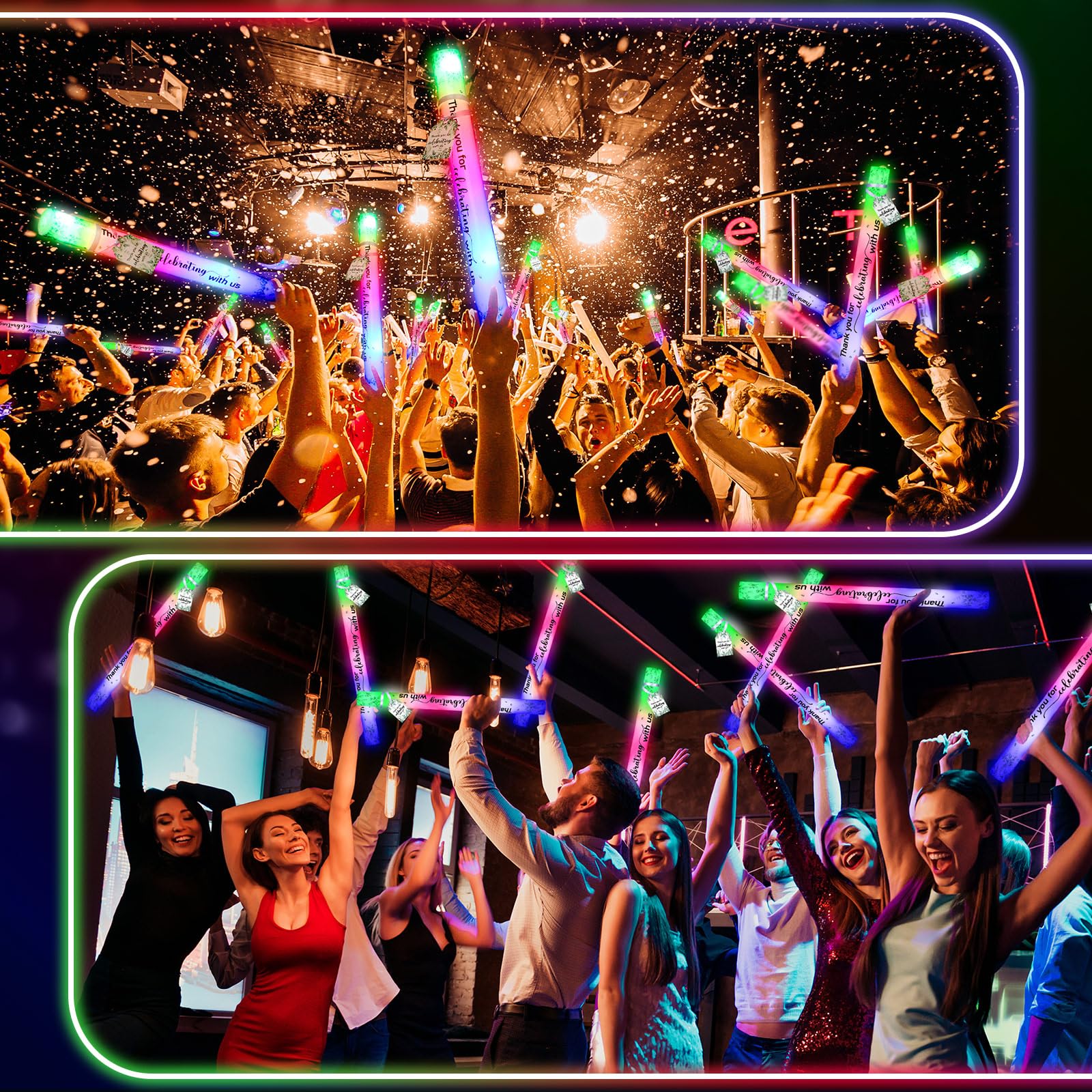Snapklik.com : Tujoe 50 Pcs Wedding Glow Sticks Bulk Party Favors For ...