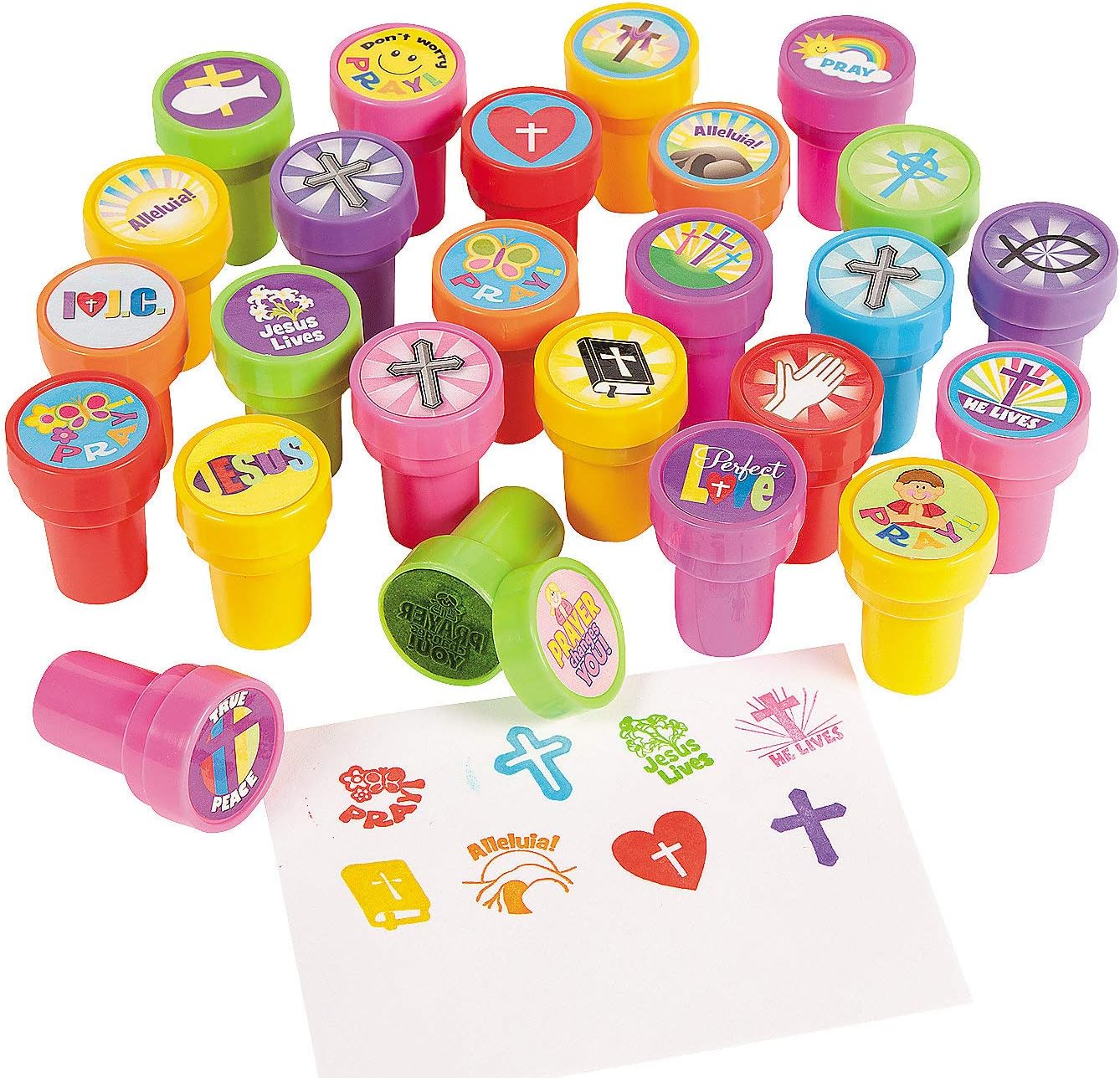 Amazon.com: Zhanmai 100 Pcs Religious Stampers for Kid Christian Bible ...