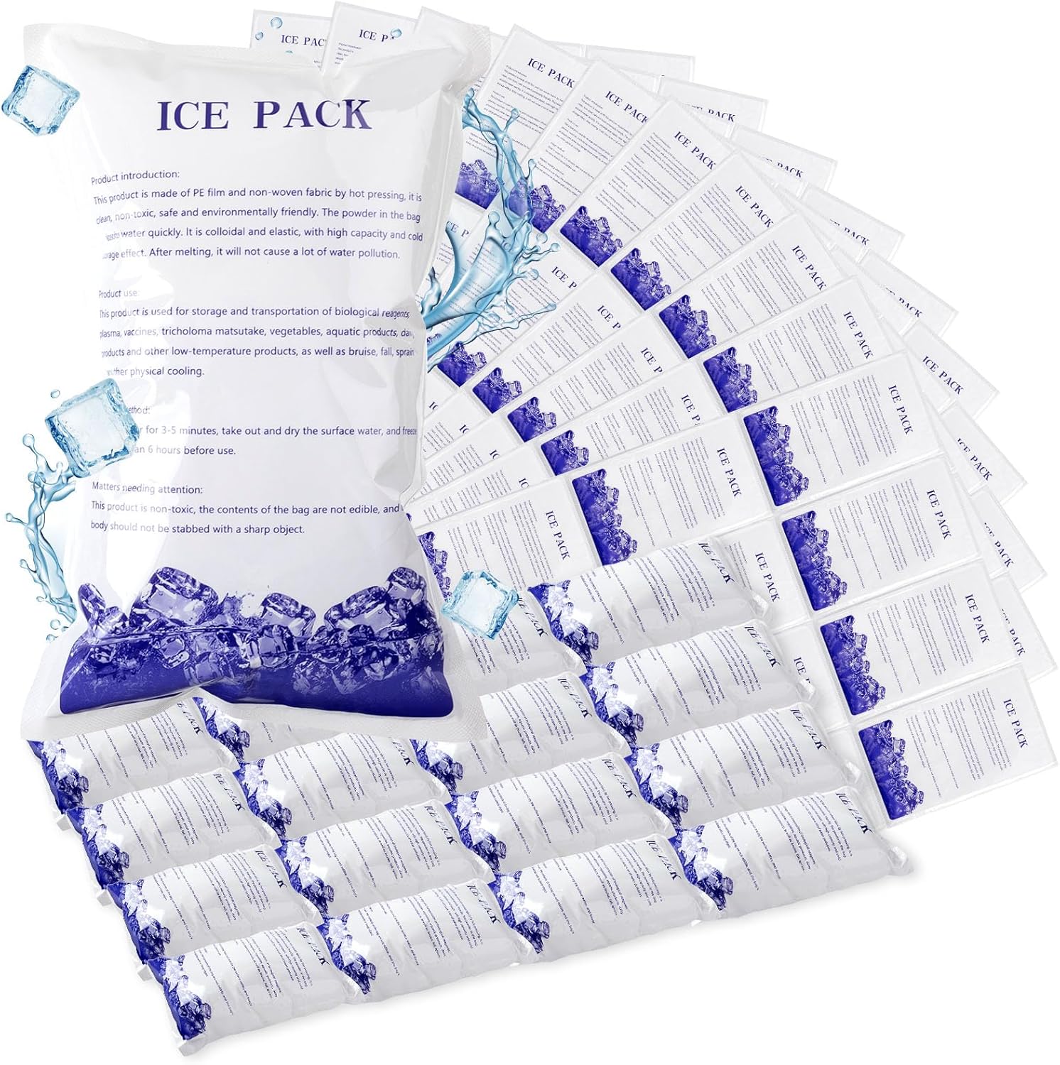 TrelaCo 250 Pcs Dry Ice Pack for Shipping Frozen Food Reusable Ice ...