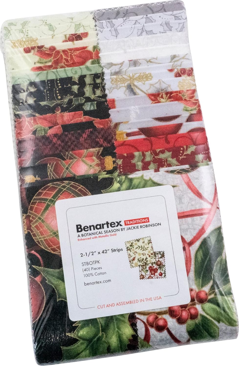 Amazon.com: Jackie Robinson A Botanical Season Strip-Pies 40 2.5-inch Strips Jelly Roll Benartex ...