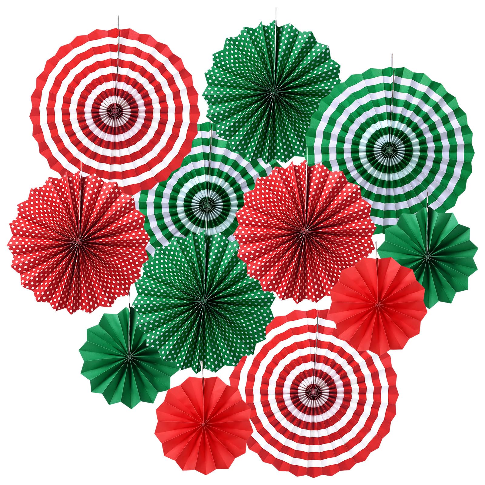 Amazon.com: GWHOLE Christmas Wall Decorations, 12 Pack Paper Fan ...