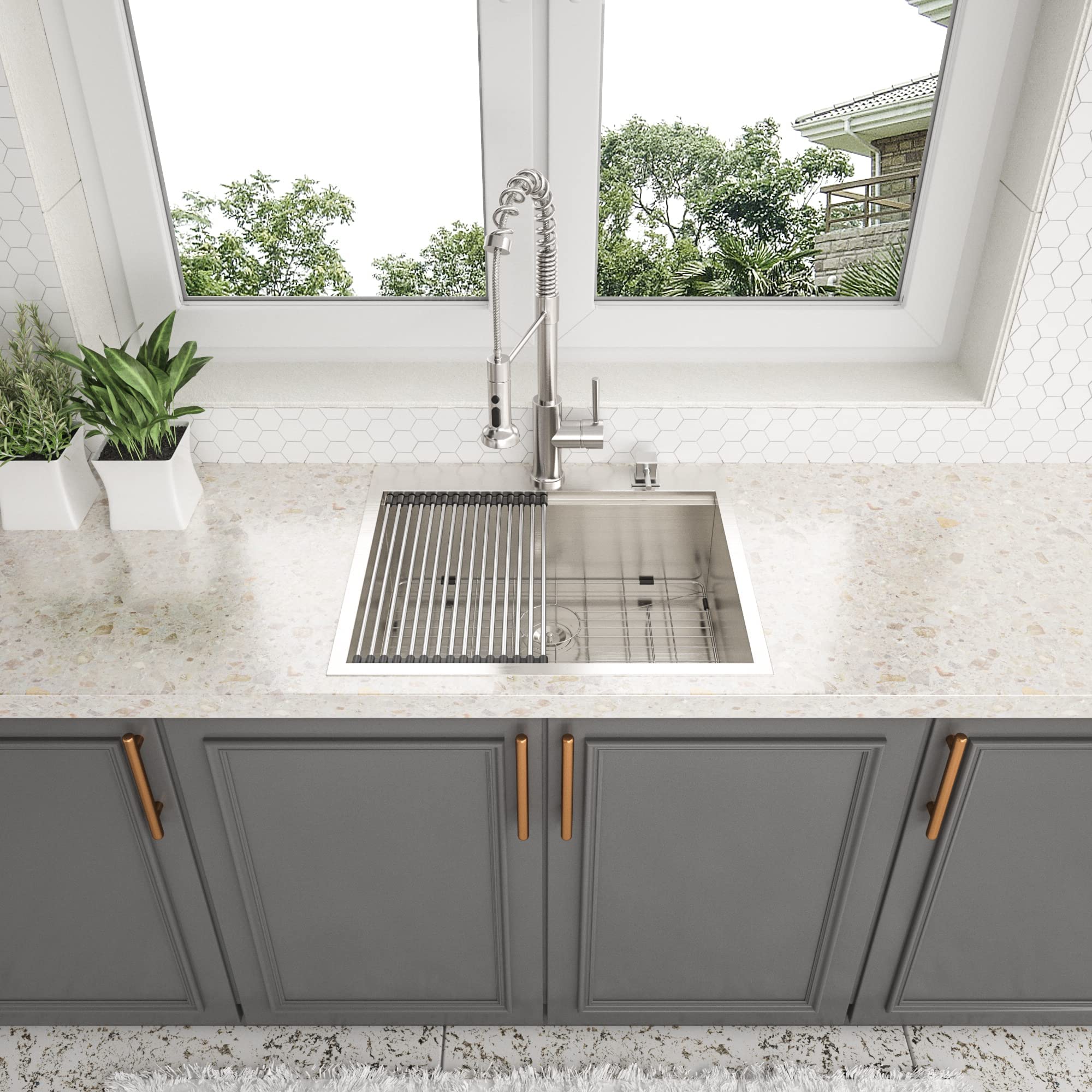 28 Inch Drop In Workstation Sink, Drop In Kitchen Sink 16 Gauge ...