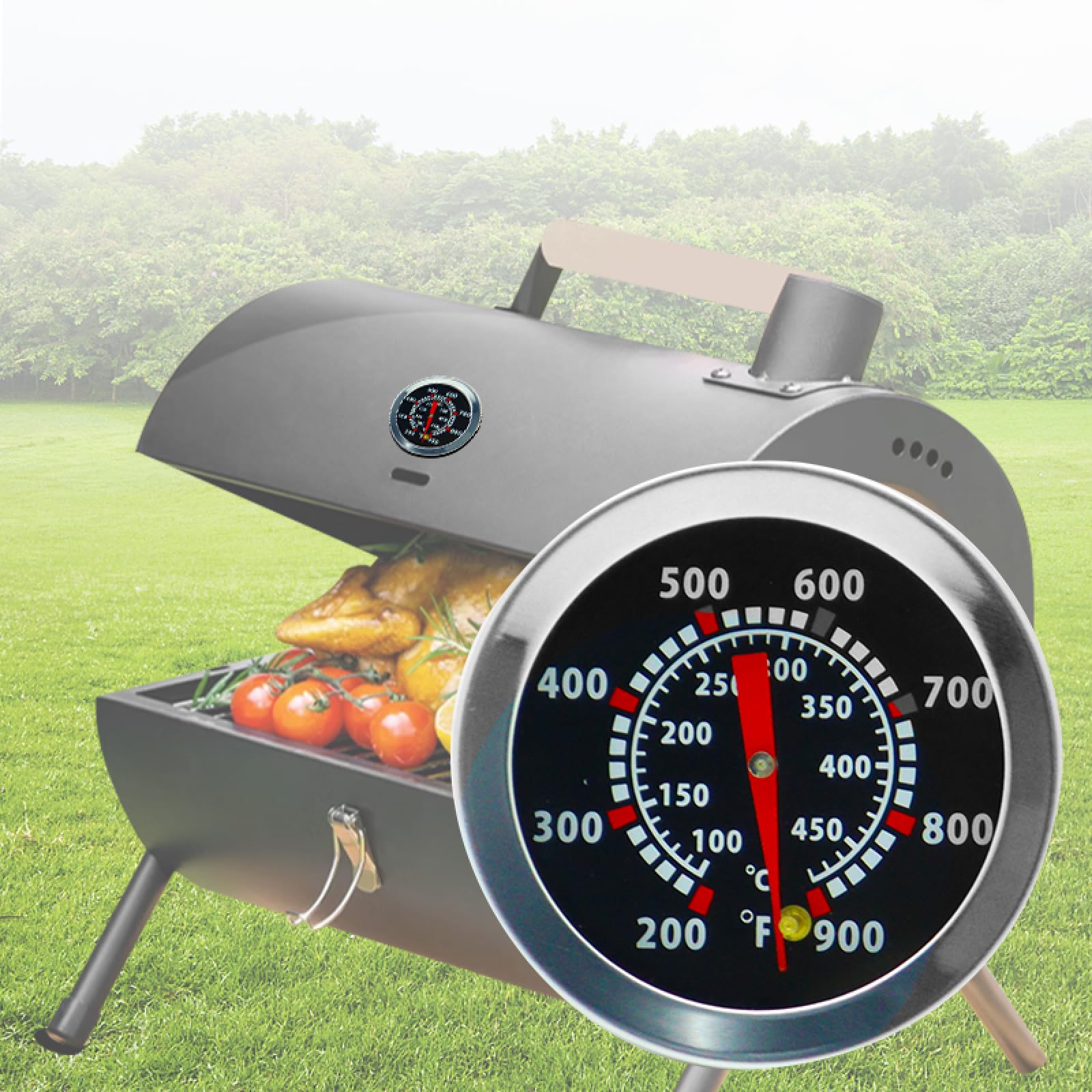 Snapklik.com : KT THERMO 2" Grill Thermometer BBQ Charcoal Smoker ...