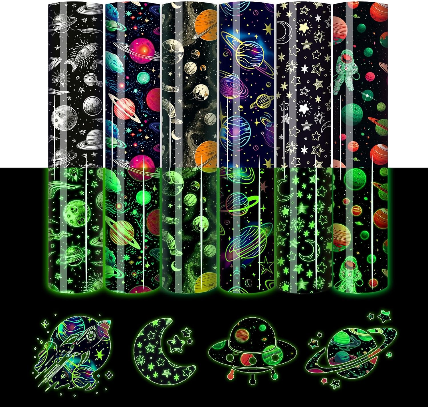 Amazon.com: HTVSTD Glow in The Dark HTV Vinyl - 6 Sheets 12''x 10 ...