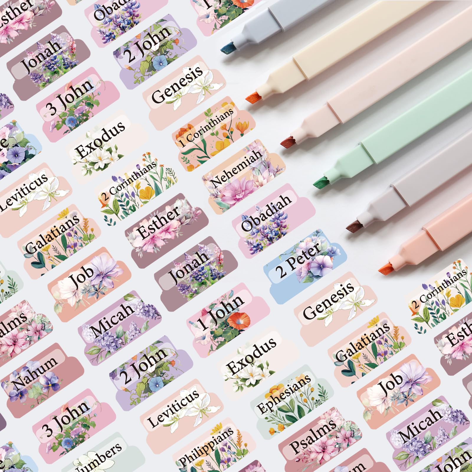 Buy Bible Tabs, 75 Tabs and 6Pcs Bible Highlighter, Bible Tabs for ...