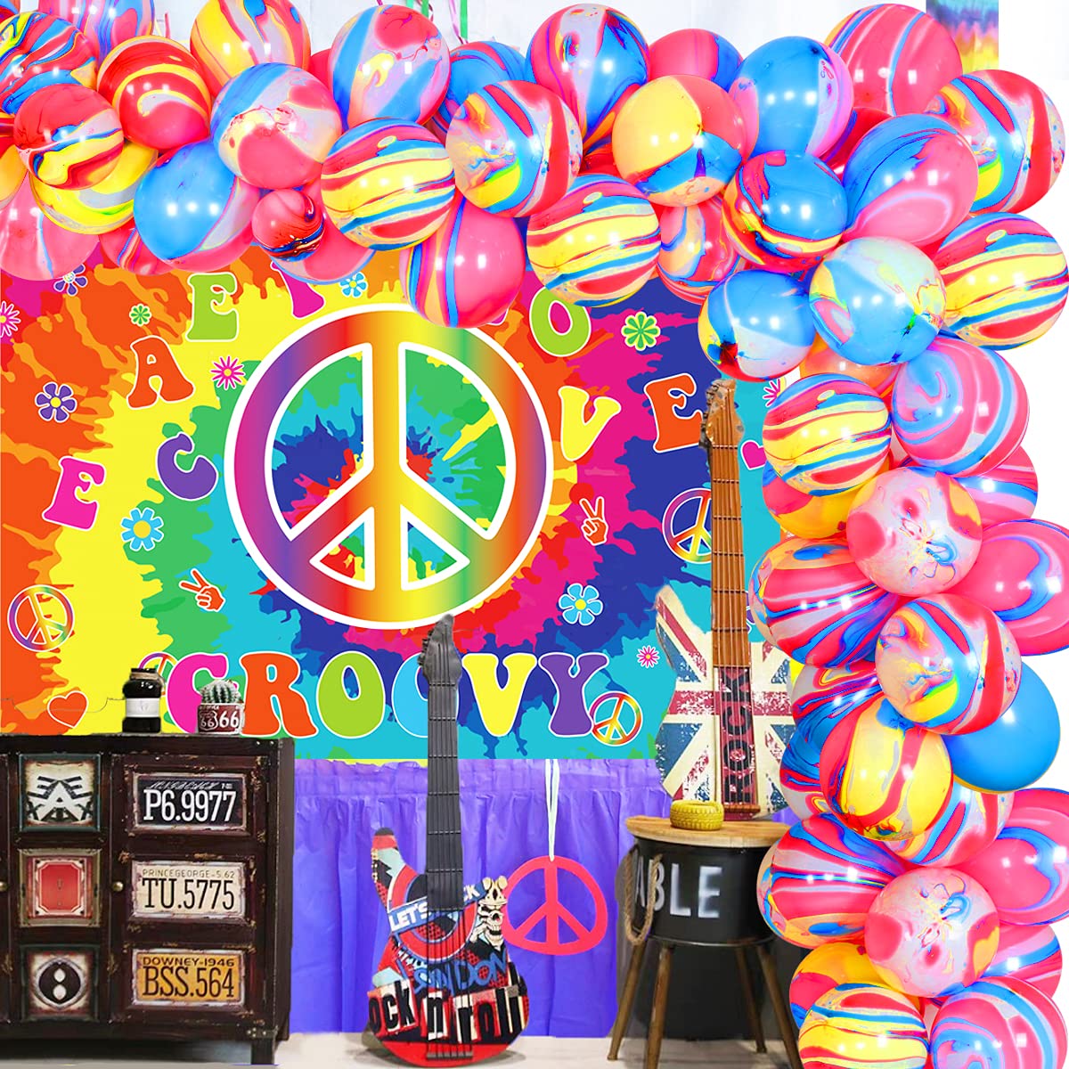 60's Hippie Theme Party Decor...B093L3V31H | Encarguelo.com