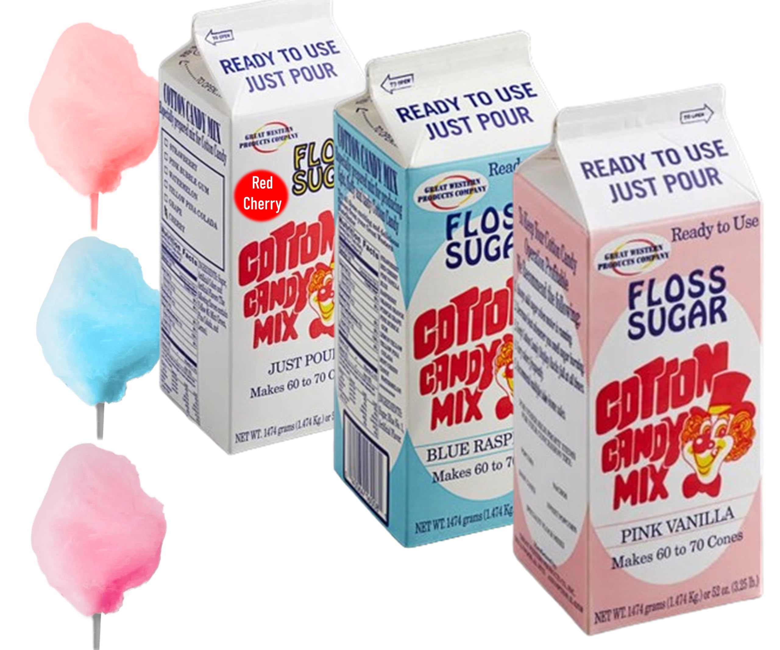 Cotyon Candy Pink Red Blue