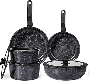 Amazon.com: GiPP Ceramic Pots and Pans Set Non Stick, 11 Piece Nonstick Detachable Handle ...