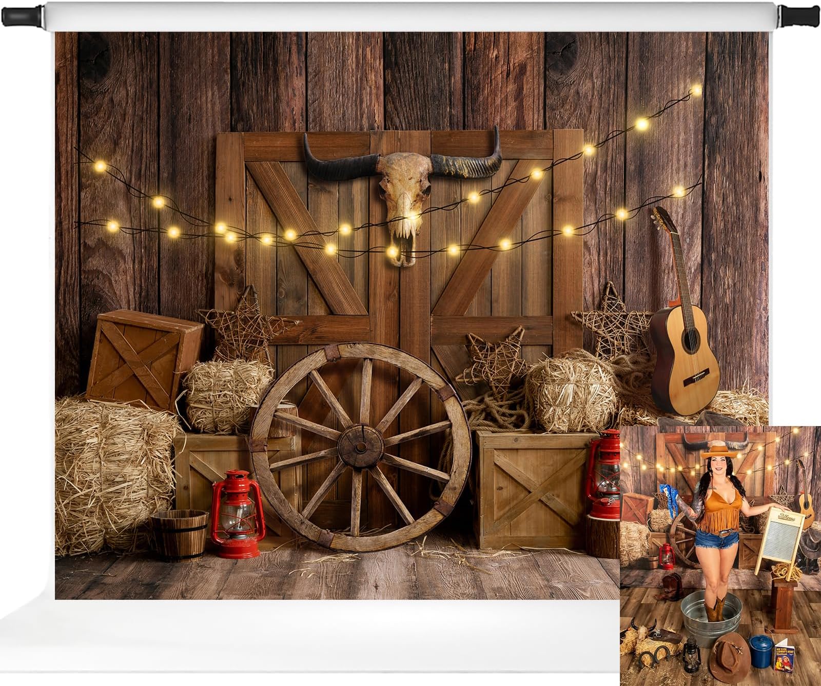 Amazon.com : Kate Western Cowboy Backdrop Western Party Decorations ...