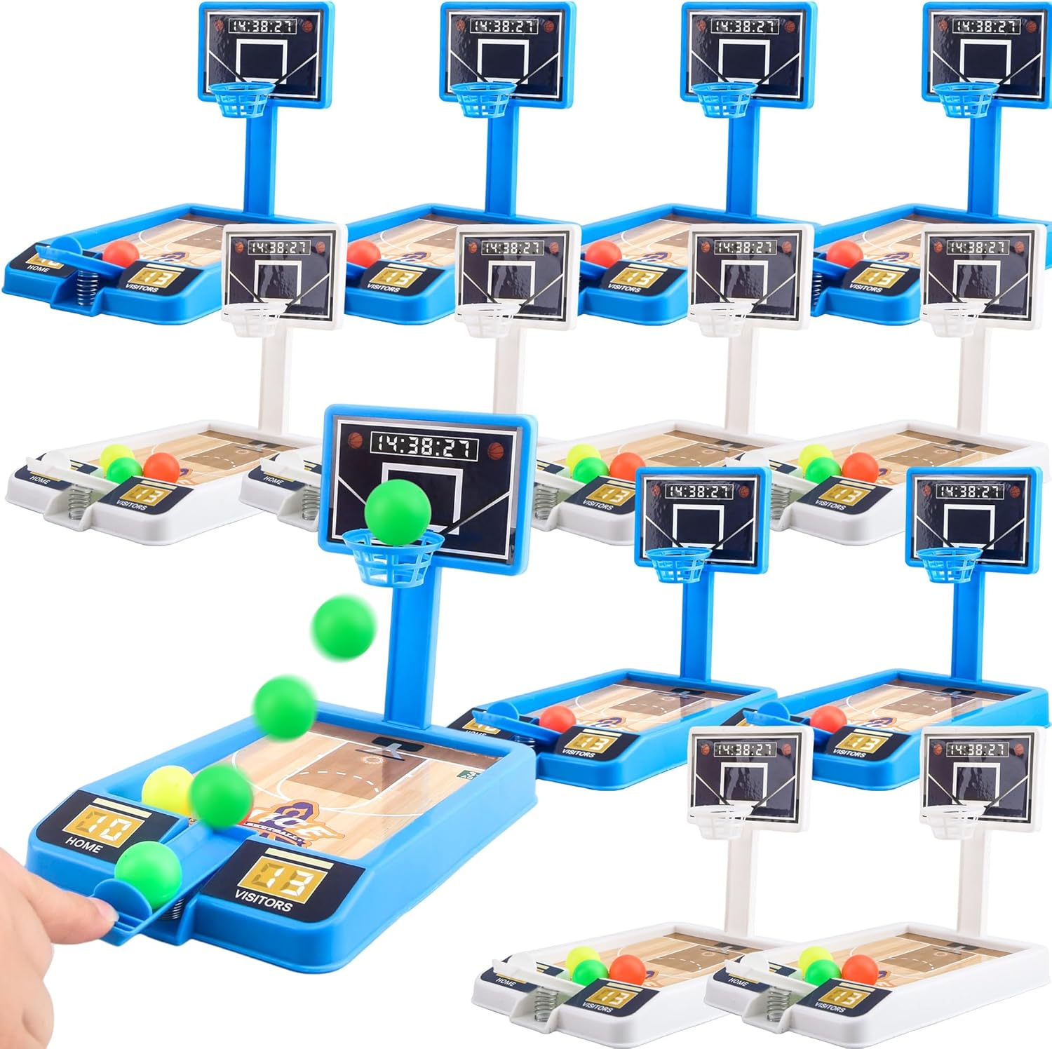 Amazon.com: 8 Pack Tabletop Basketball Game Mini Basketball Game ...