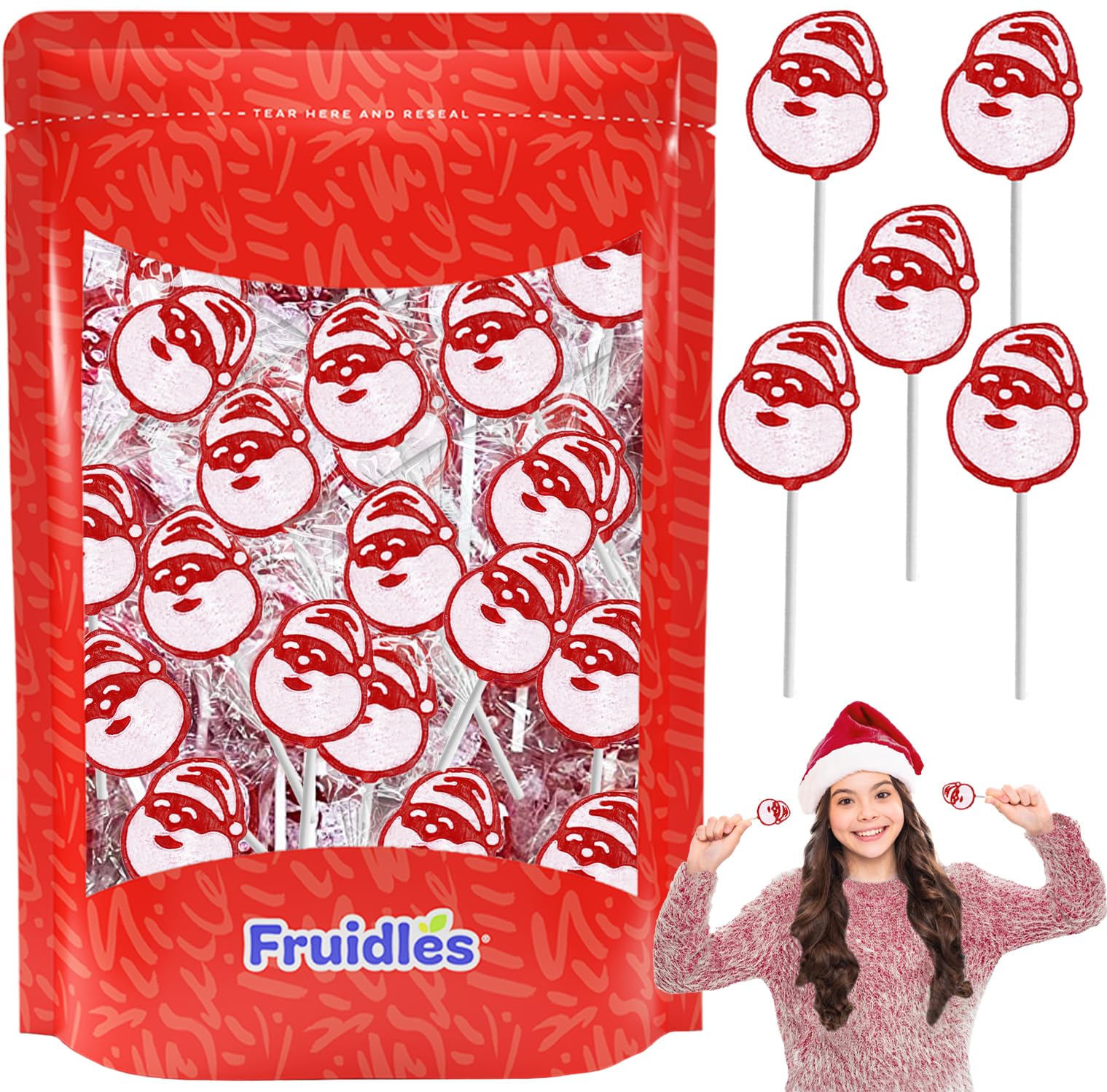 Snapklik.com : Fruidles Christmas Santa Clause Lollipop, Mixed Fruit ...