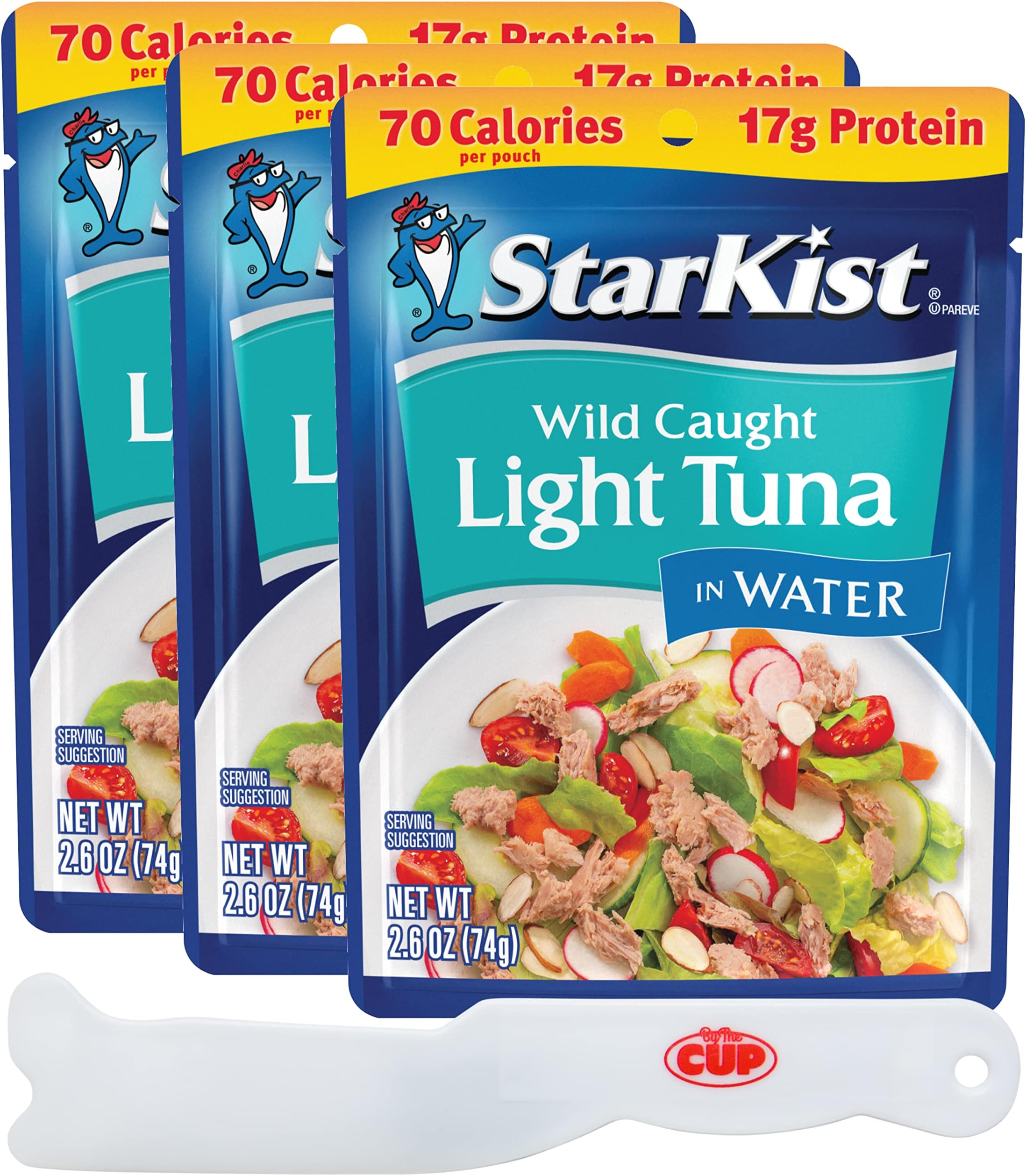 Amazon.com : Starkist Tuna in Water, Wild Caught Light, 2.6 oz Pouch ...