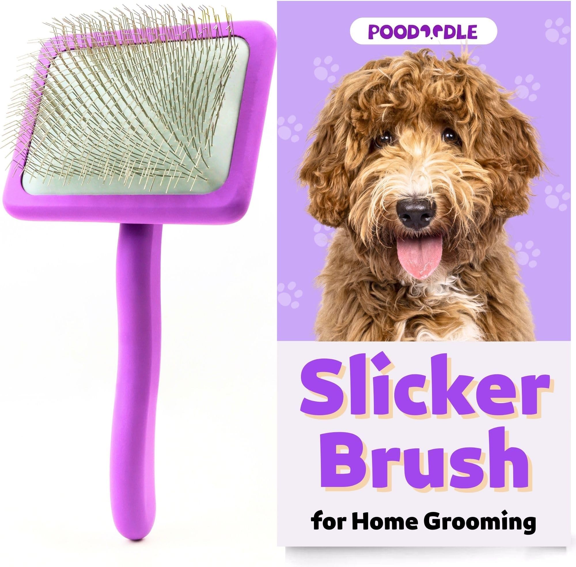 Amazon.com: POODLIE Poodle Pet Slicker Brush for Small and Large Dogs ...