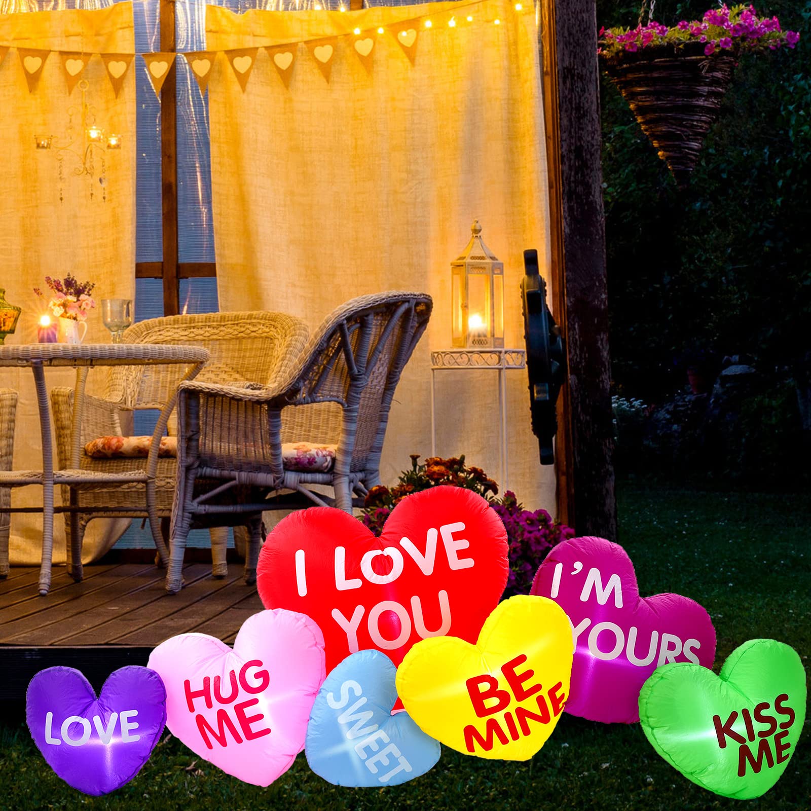 Amazon.com: 7 Pieces Valentine's Day Inflatable Decorations Valentines ...