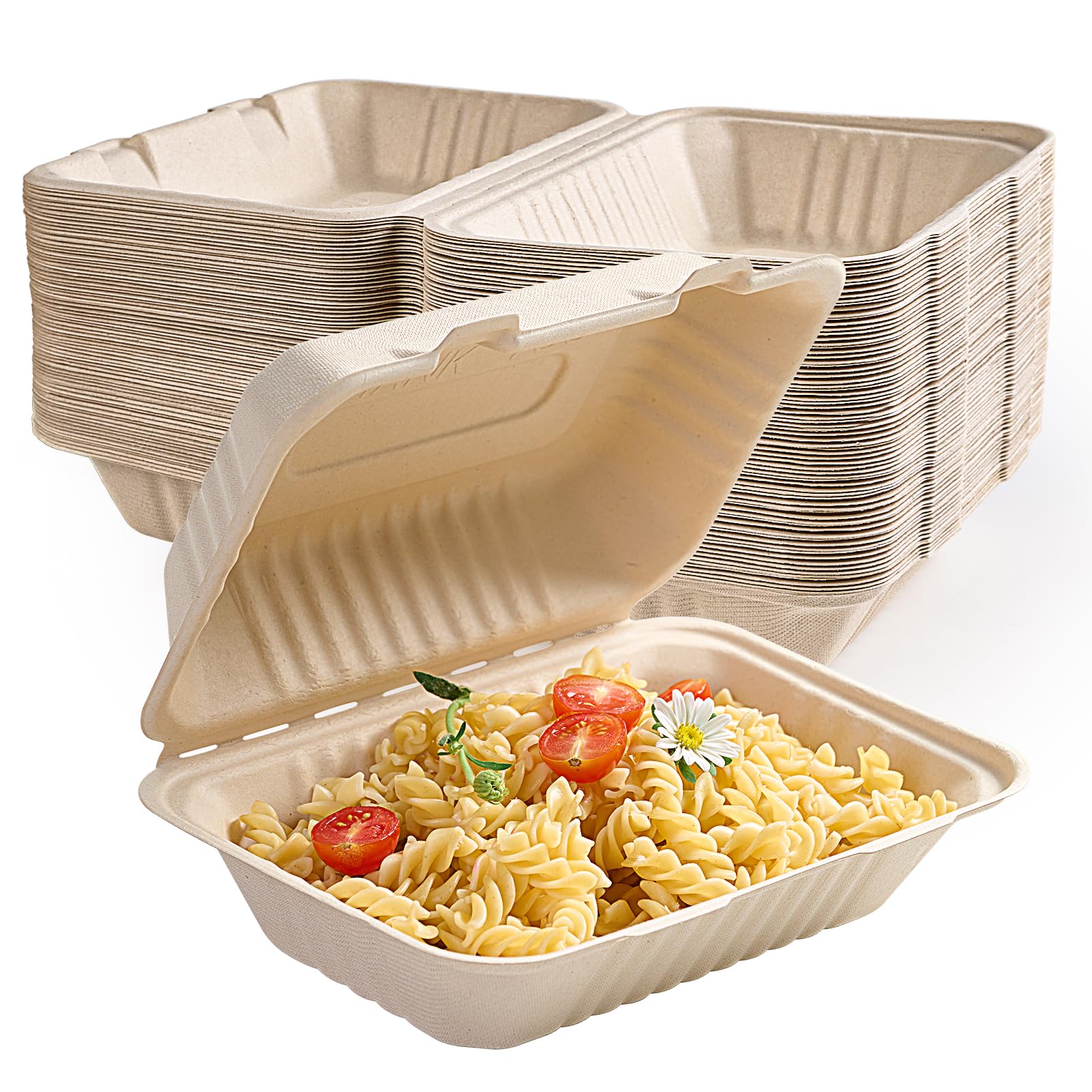 Snapklik.com : ECOLipak 500 Pack Clamshell Take Out Food Containers